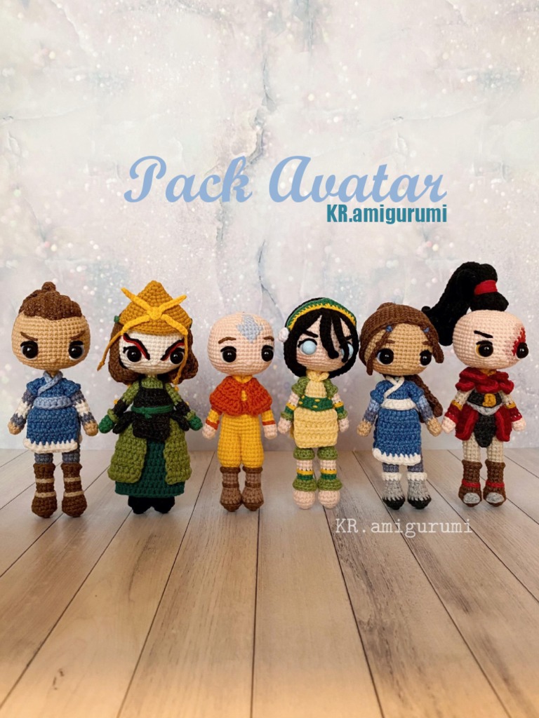 Patrón Amigurumi: Pack Avatar | PDF | Tejer | Textiles