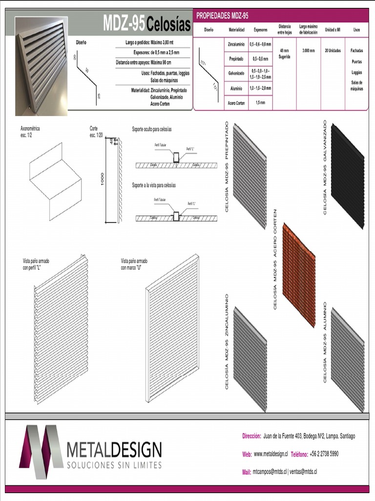 Celosia MDZ-95 | PDF | Elementos arquitectónicos | Ingeniería estructural