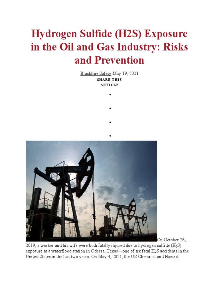 Hydrogen Sulfide (H2S) Exposure in The Oil and Gas Industry: Risks and Prevention | PDF ...