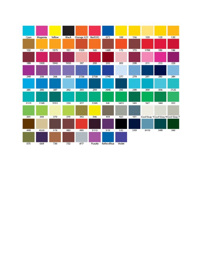 Fabric Pantone Color Chart | PDF