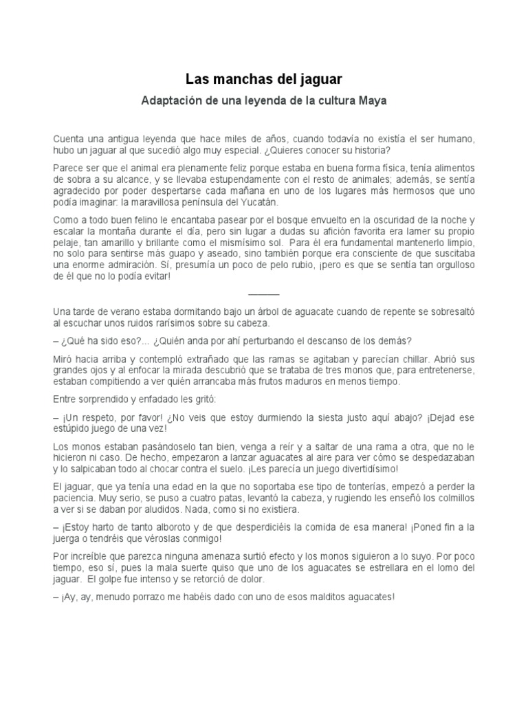 La leyenda de las manchas del jaguar | PDF | Oveja | Jaguar