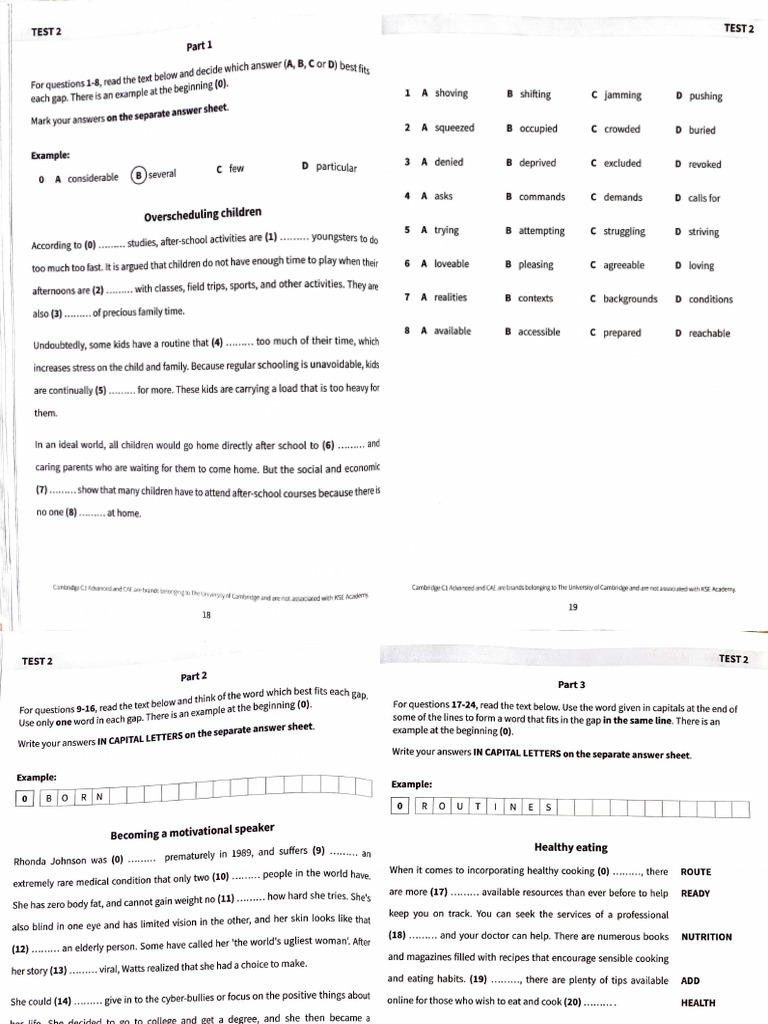 English Exam Practice Test | PDF
