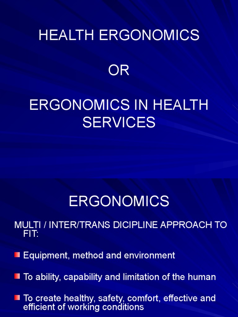 Health Ergonomics | PDF | Human Factors And Ergonomics | Emergency ...