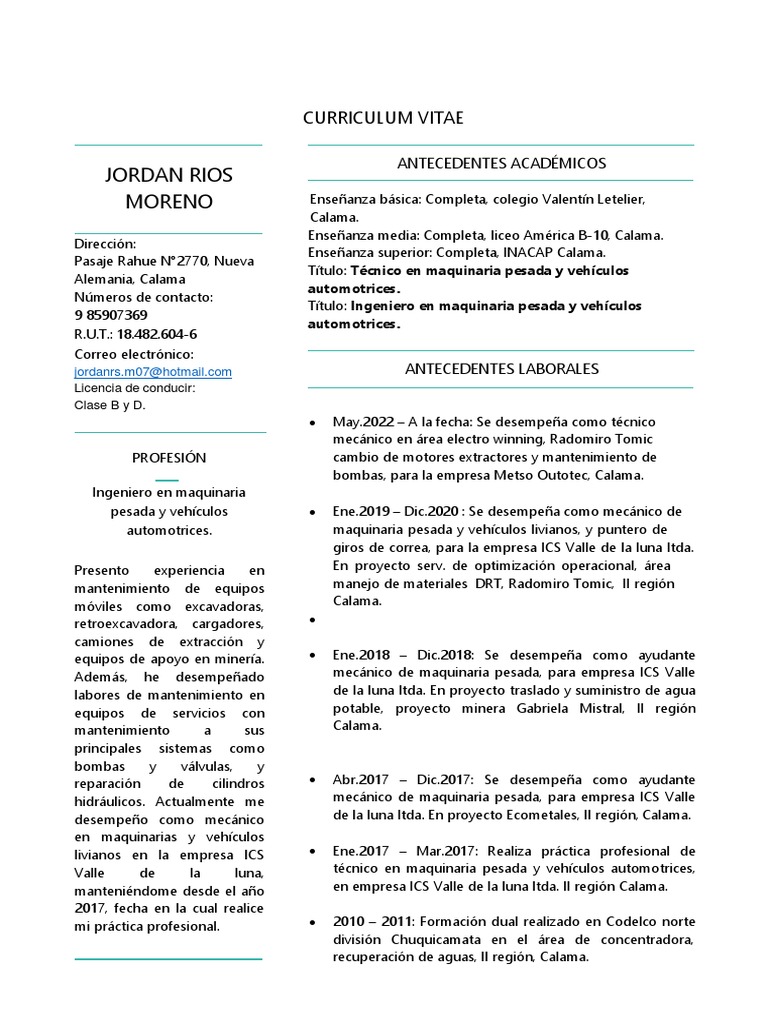 CV Jordan Rios Moreno | PDF