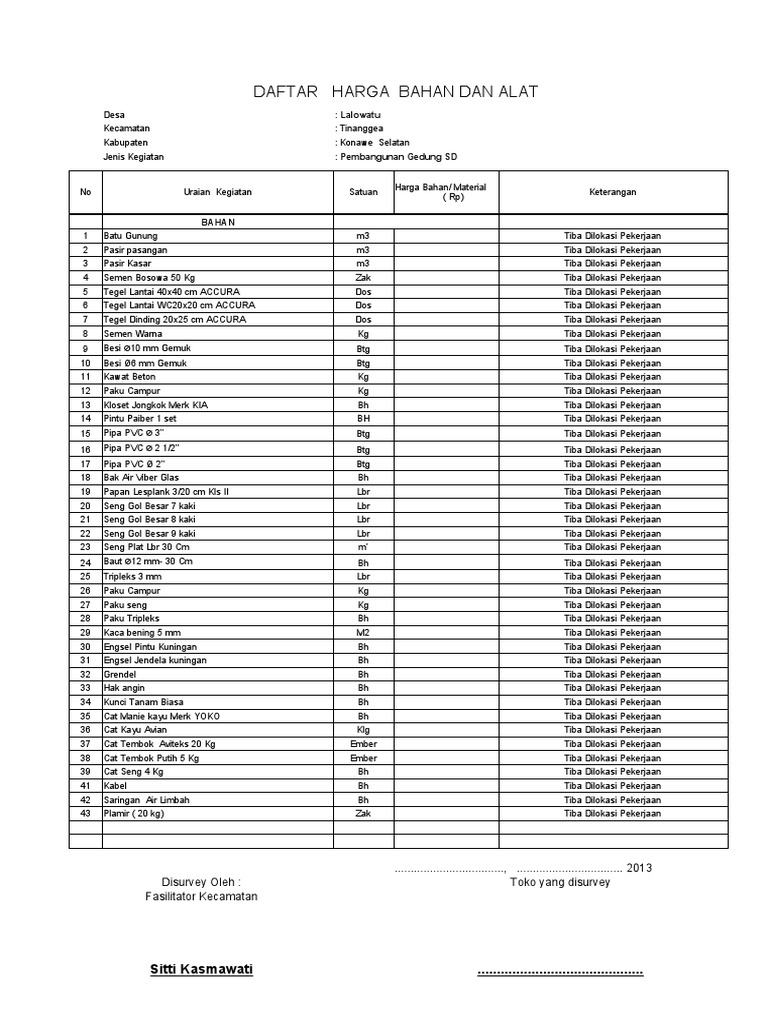 Survey Harga FT | PDF