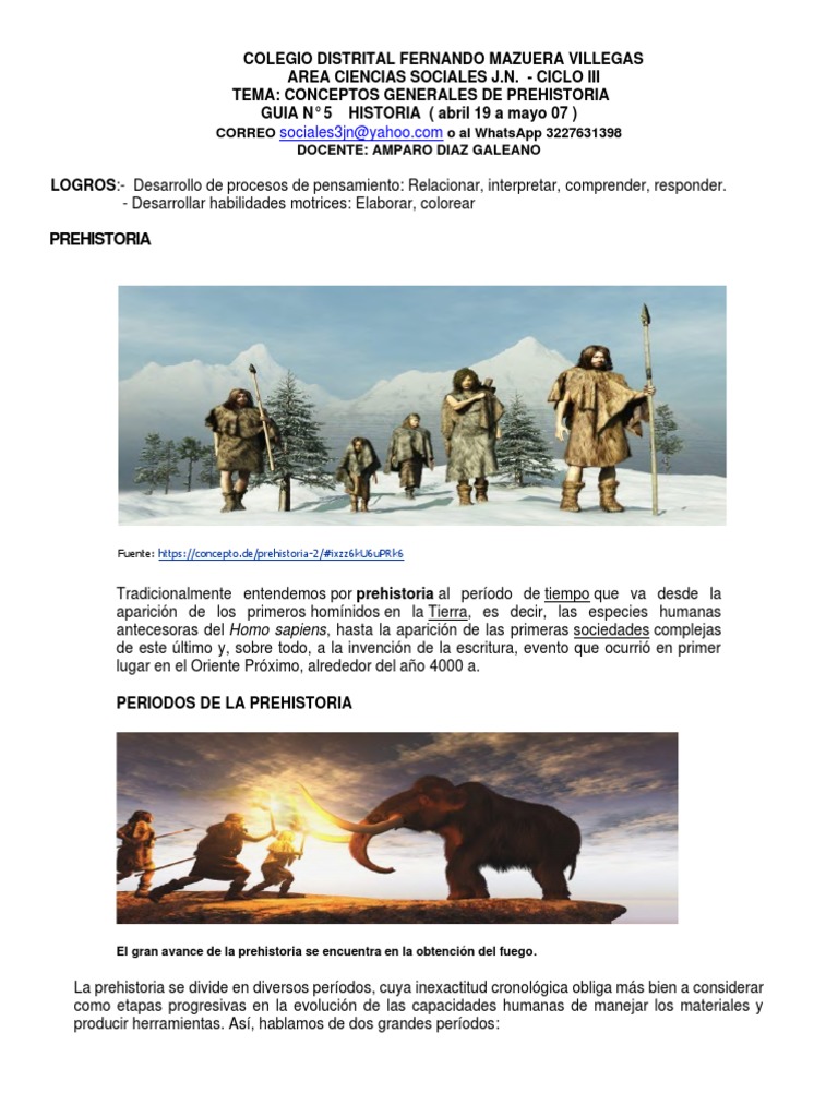 Guia 5 Conceptos Generales de Prehistoria | PDF | Homo Sapiens | Homo