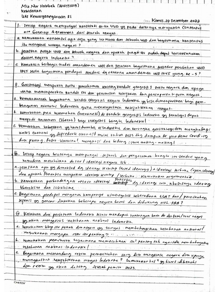 Uas KWN 31 Semester 1 | PDF