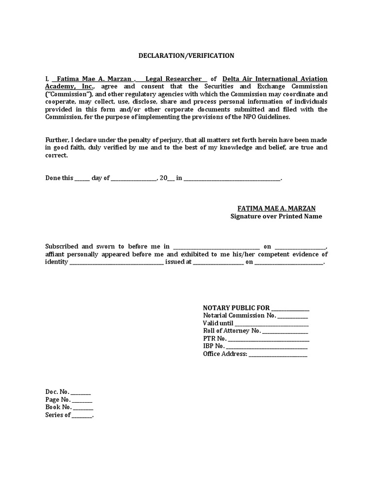 2019MandatoryDisclosure Declaration Verification Page | PDF