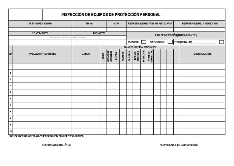 Anexo 4.4 Formato de Inspeccion de EPP S | PDF