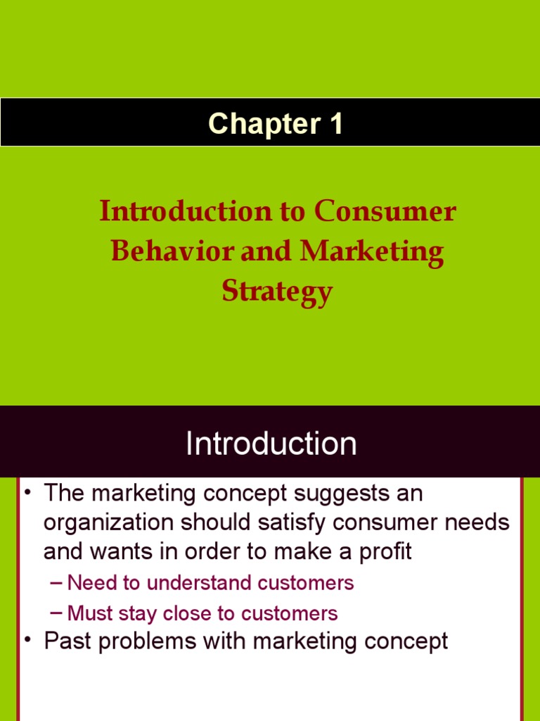01 CB Introduction To Consumer Behavior and Marketing Strategy ...