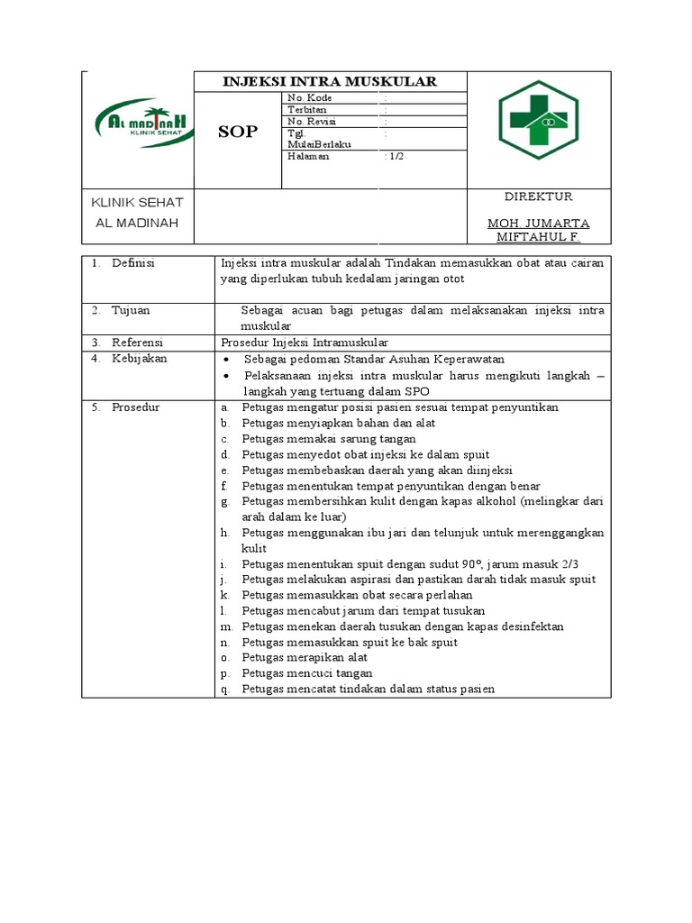 Sop Injeksi Im | PDF