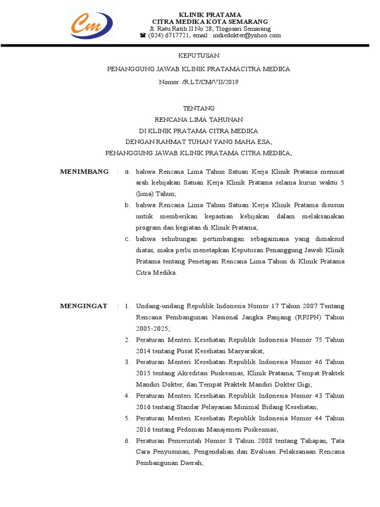 SK Rencana Lima Tahunan | PDF