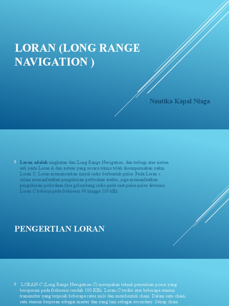 Loran Long Range Navigation Pdf