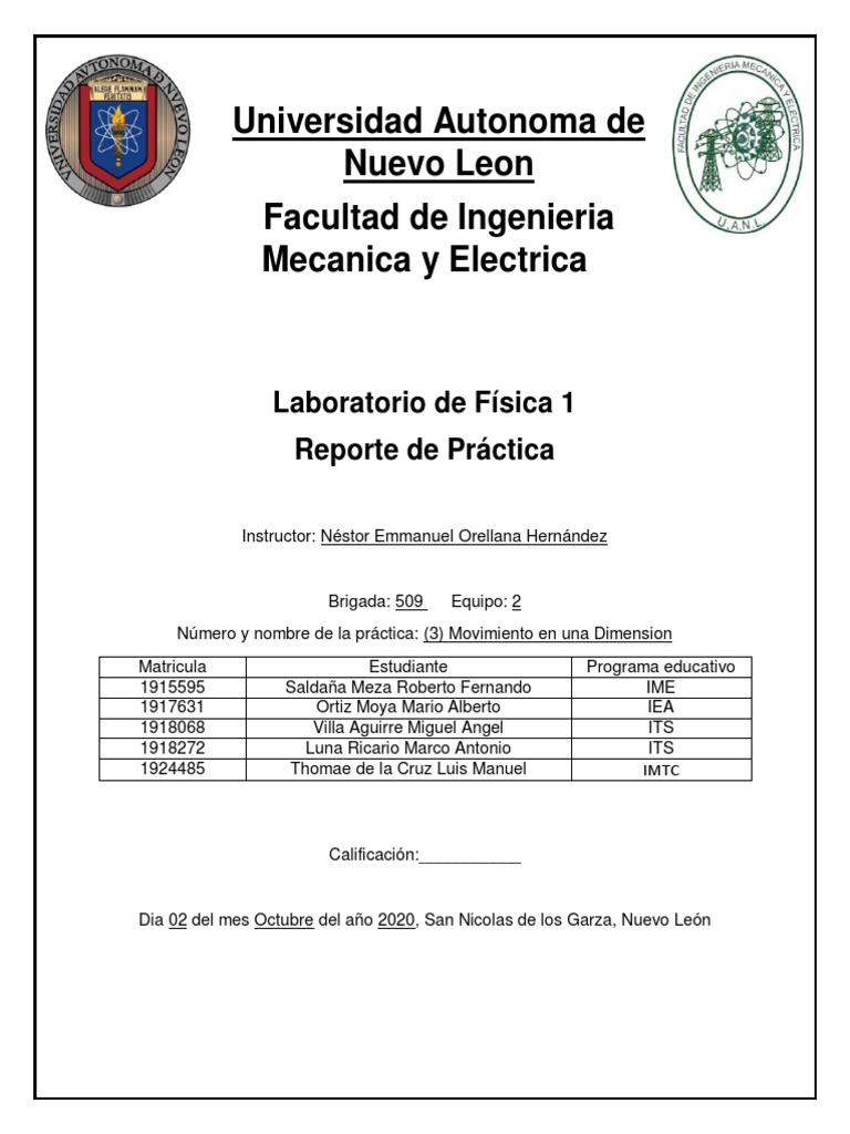 Reporte #3 Laboratorio de Fisica | PDF | Masa | Física Aplicada e Interdisciplinaria