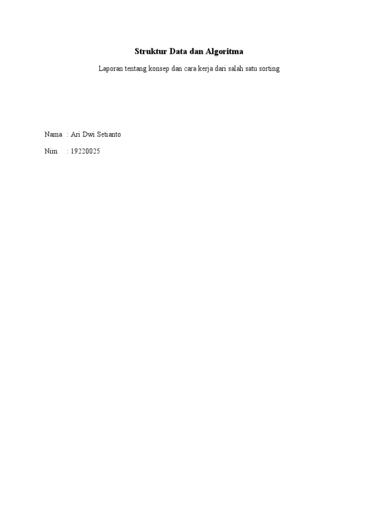 Struktur Data Dan Algoritma ARI DWI SETIANTO | PDF