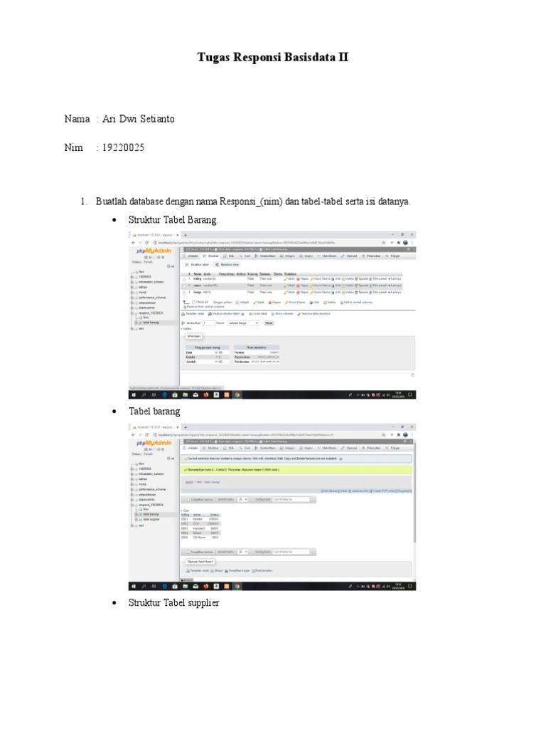 Tugas Responsi Basisdata II | PDF