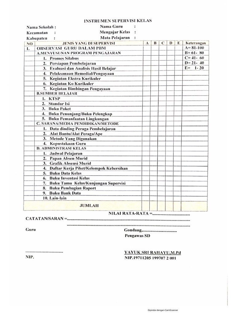 Instrumen Evaluasi Pembinaan Guru | PDF