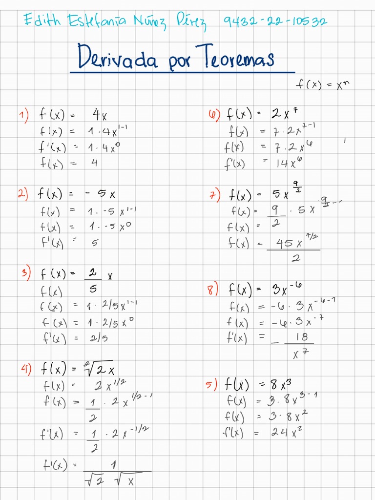 Derivada Por Teoremas | PDF