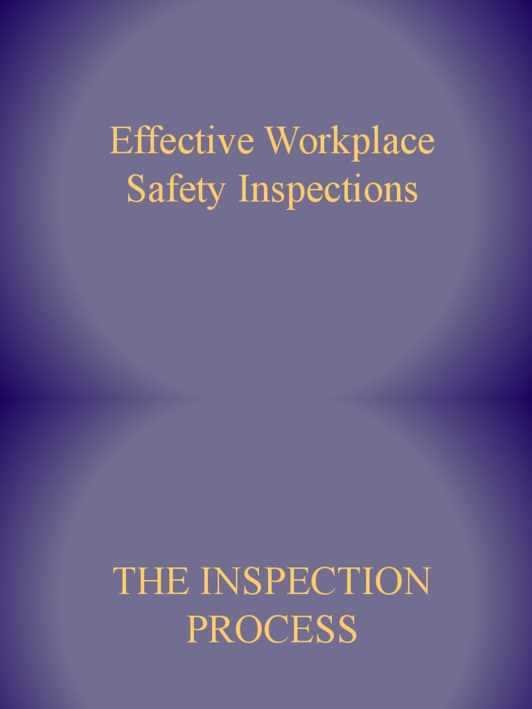 BOSH-Safety Inspection PPT Lecture | PDF | Safety | Fire Safety