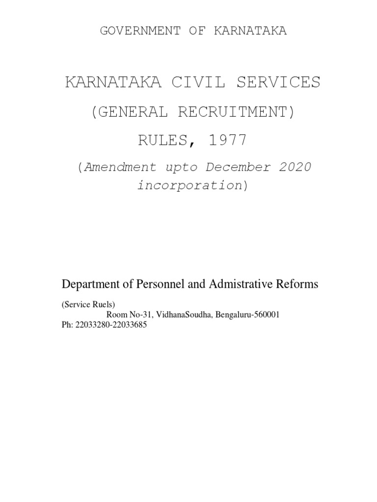 General Recruitment Rules (1977) | PDF | Civil Service | Justice