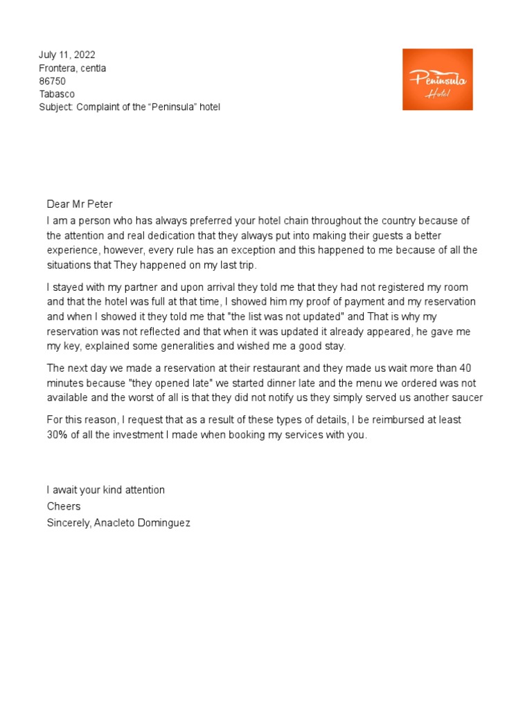 Carta de Queja - Es.en | PDF