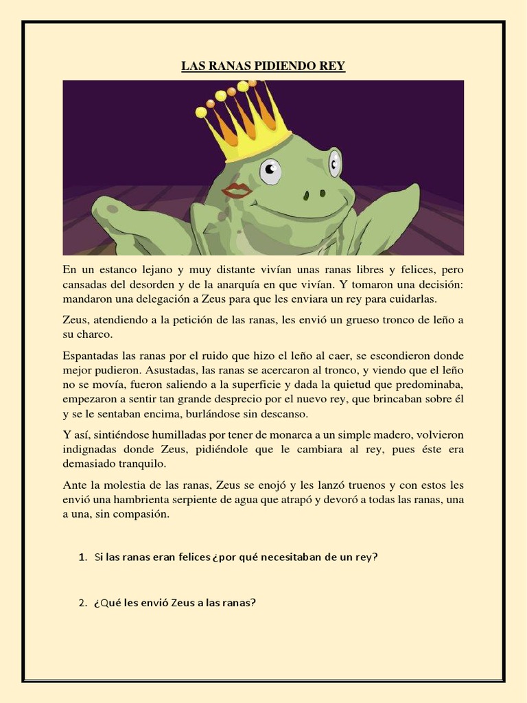 Las Ranas Pidiendo Rey | PDF