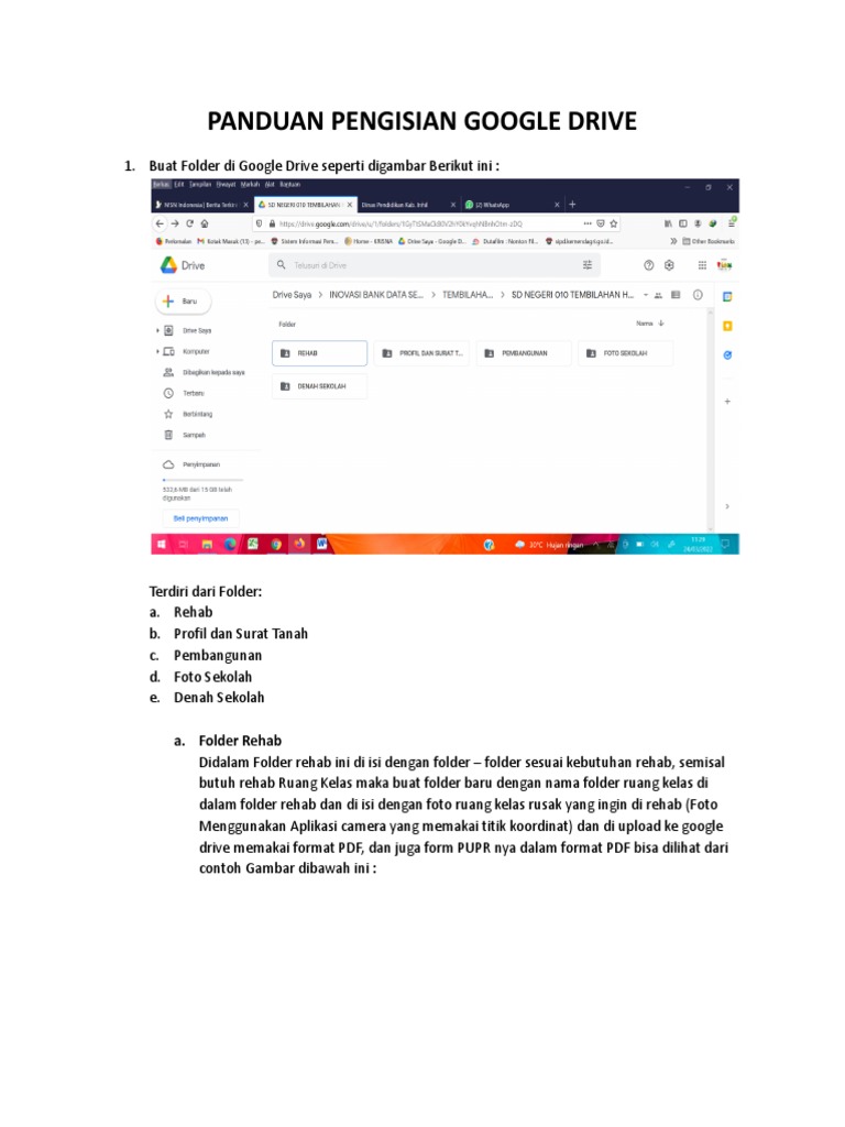 Panduan Pengisian Google Drive | PDF