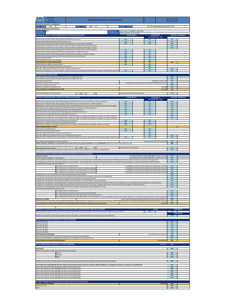 FORMULARIO IVA | PDF | Impuesto al valor agregado | Impuestos