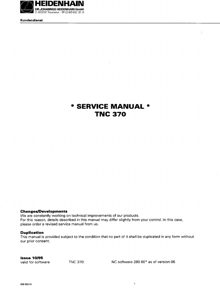 TNC 370 Service Manual SW Ver 6 | PDF