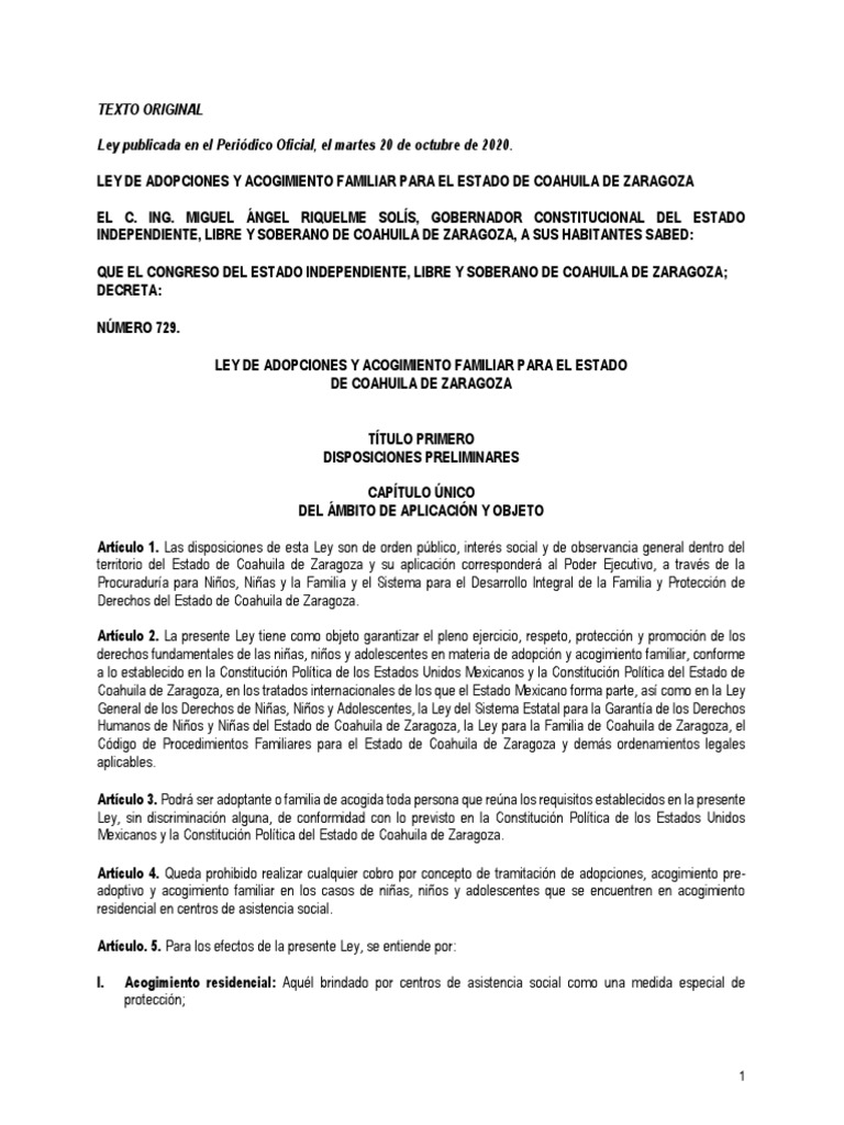 Ley de Adopciones | PDF | Adopción | Trabajo Social
