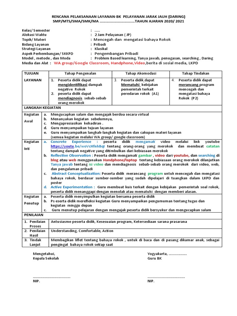 Contoh RPL BK 1 Lembar Merdeka - Instrumen Penilaian (Daring) | PDF