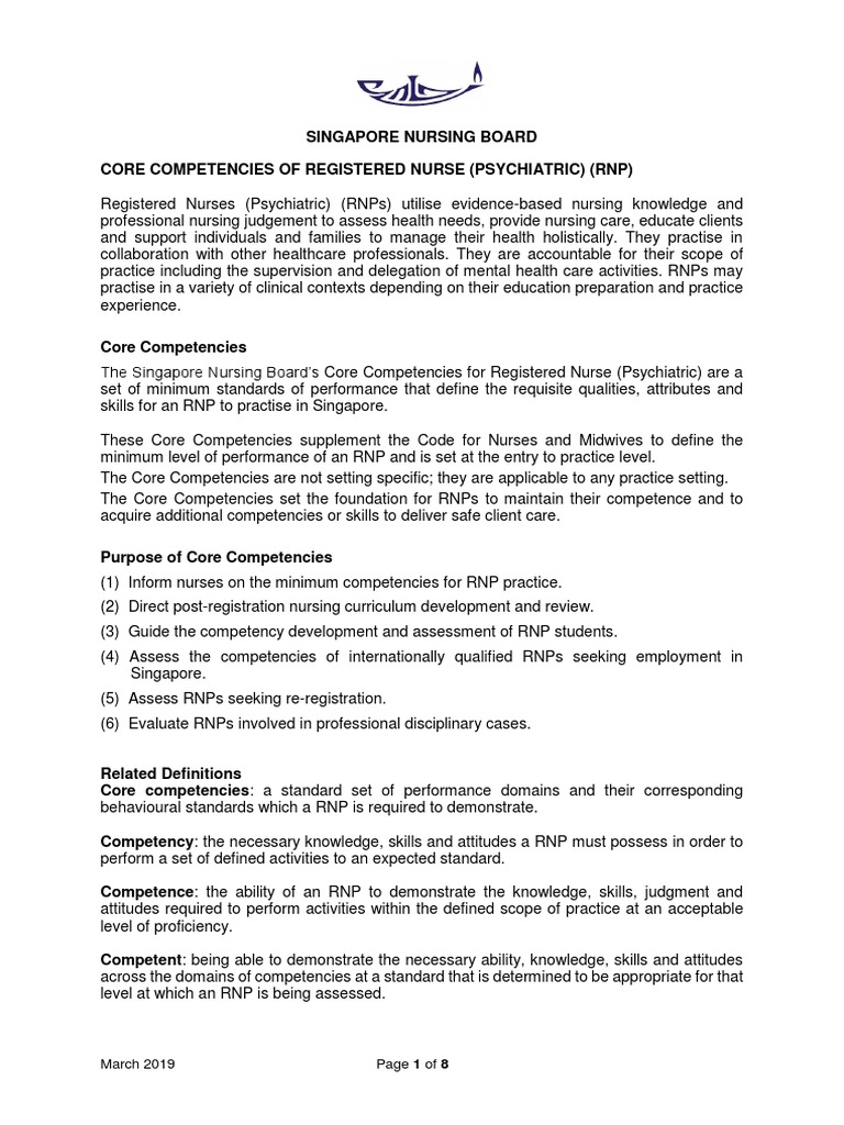 Core Competencies and Generic Skills of RNP March 2019 | PDF | Nursing ...