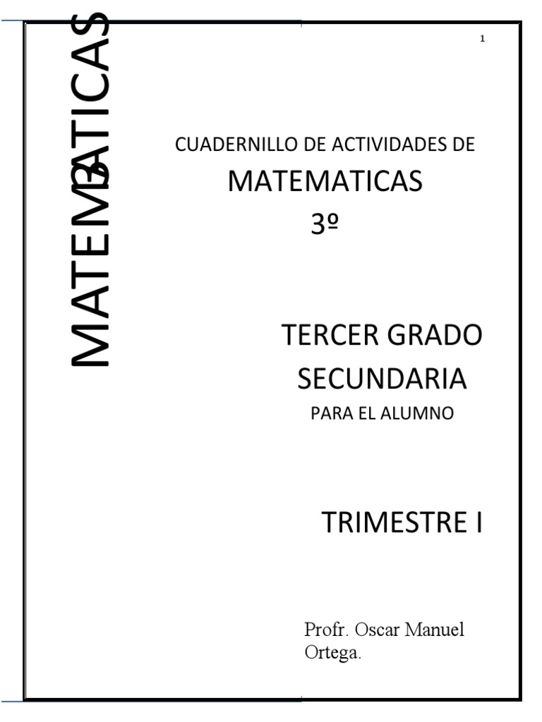 3o Alumno - Cuadernillo de Actividades de Matematicas | PDF | Tangente | Triángulo