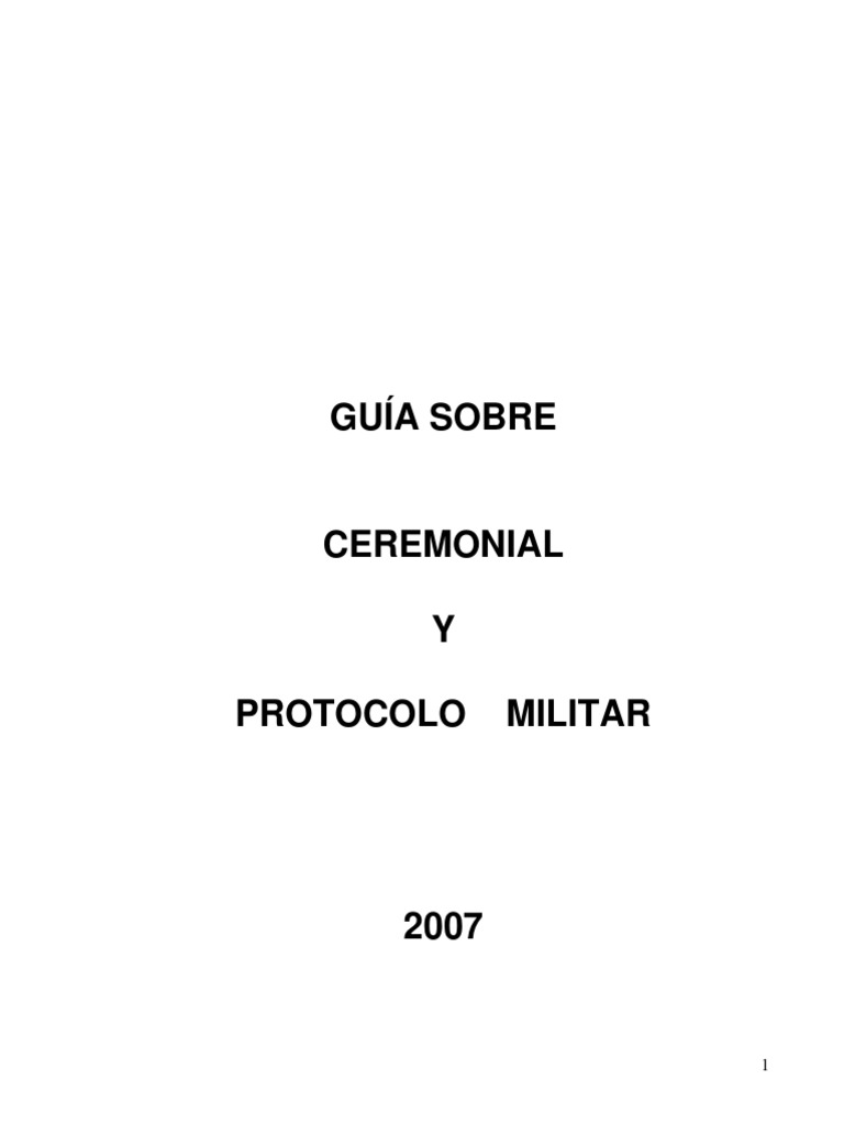 Cartilla Ceremonial y Protocolo Militar | PDF | Oficial general ...