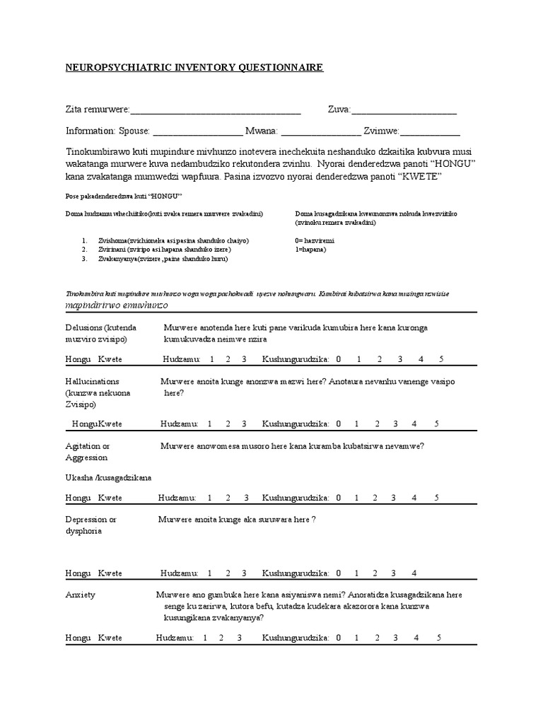 Neuropsychiatry of Inventory | PDF | Emotions | Psychology
