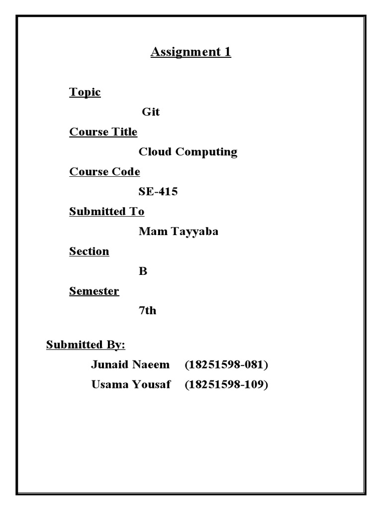 Assignment 1 | PDF | Version Control | Software Engineering