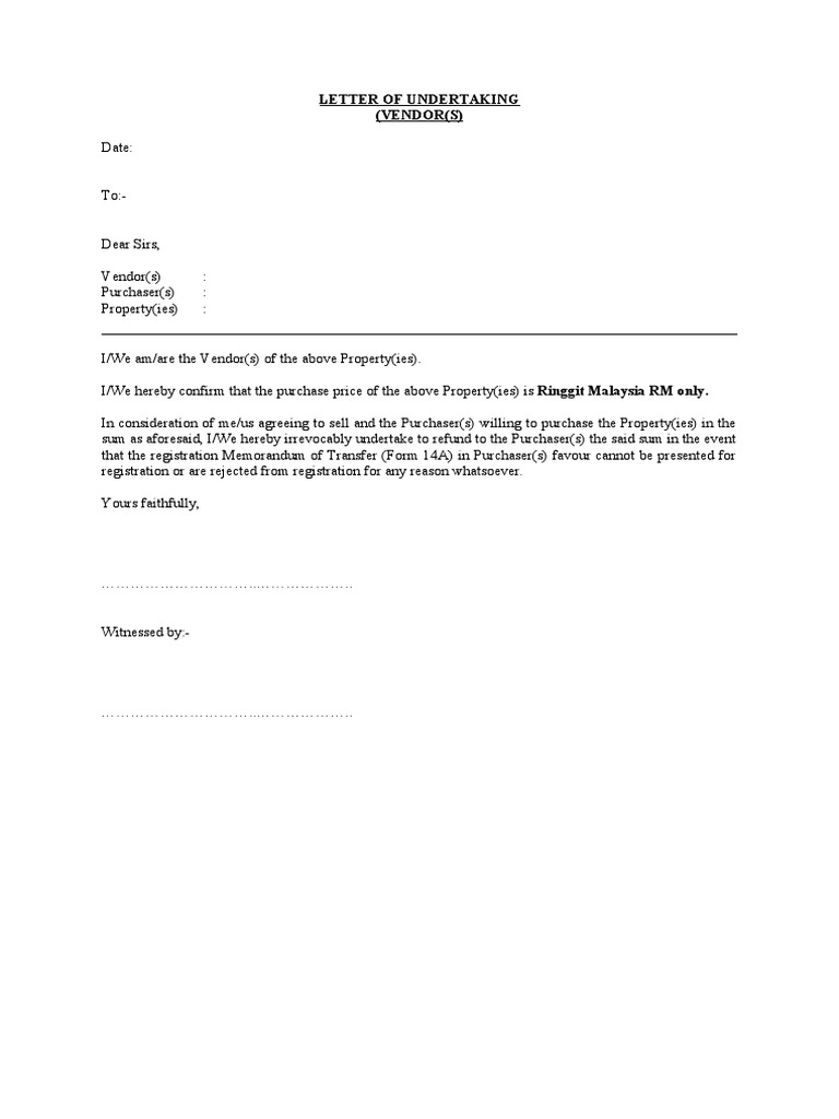 Letter of Undertaking | PDF