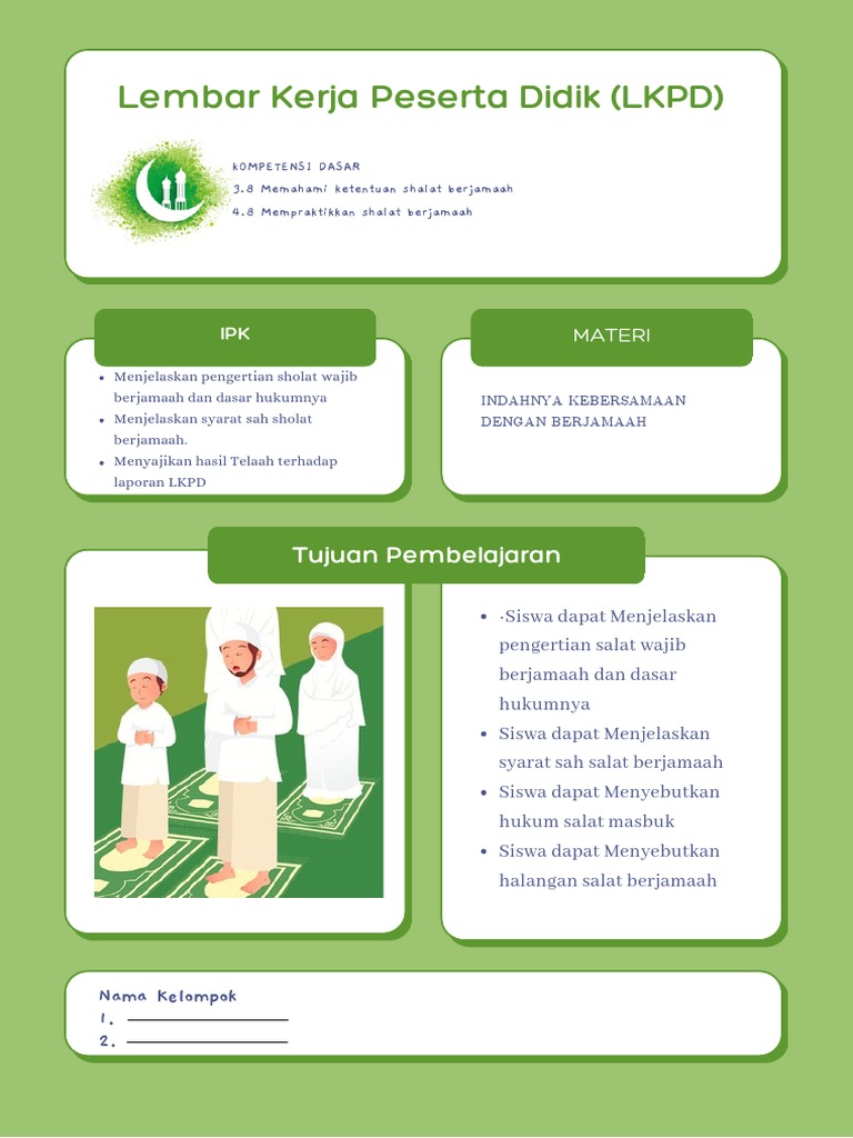 LKPD Shalat Berjamaah 1 | PDF