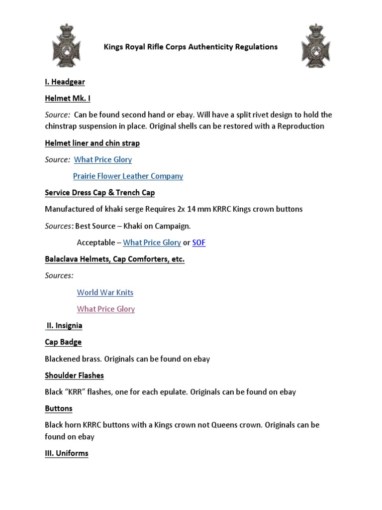 KRRC Uniform Regulations V2 | PDF | Consumer Goods | Clothing