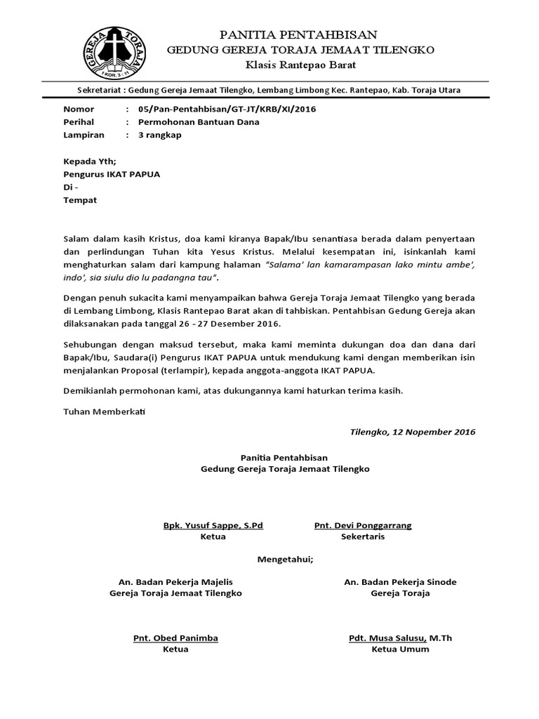 Contoh Proposal-Pentahbisan | PDF