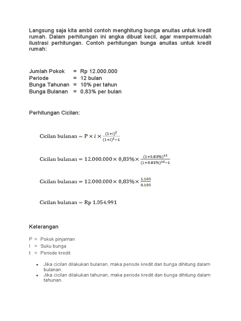 Rumus Menghitung Bunga KPR Bank | PDF | Metode & Bahan Ajar