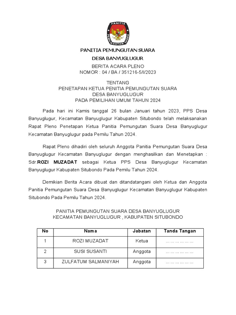 BA Pleno KETUA PPS | PDF