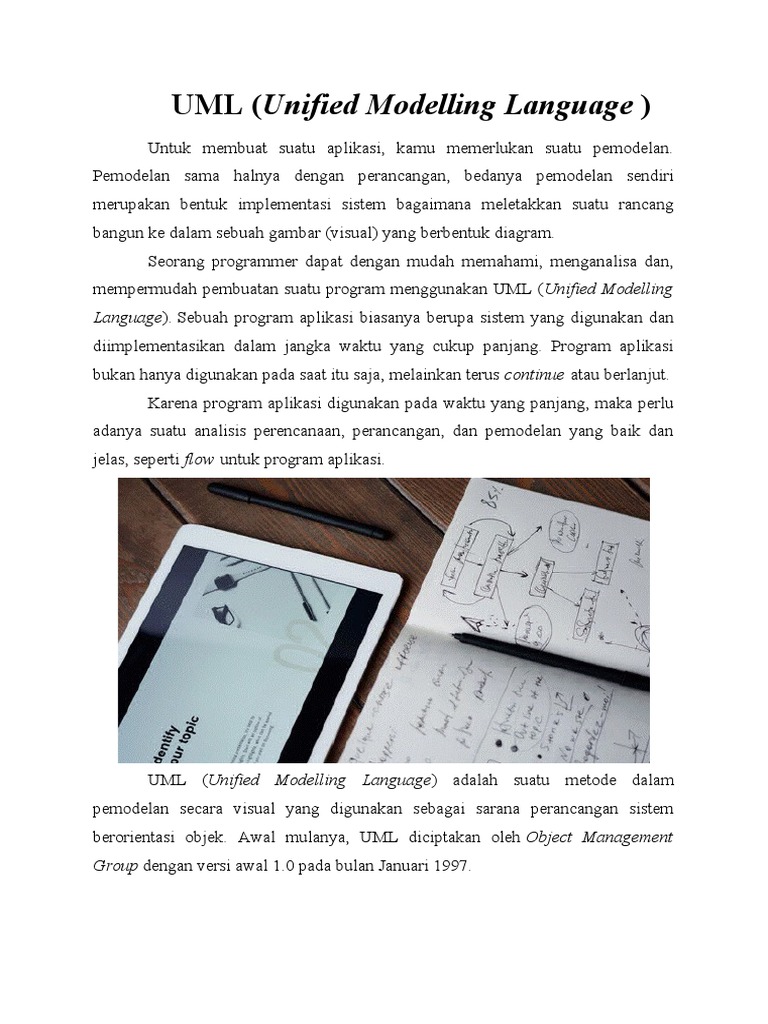 UML (Unified Modelling Language) : Language) - Sebuah Program Aplikasi Biasanya Berupa Sistem ...