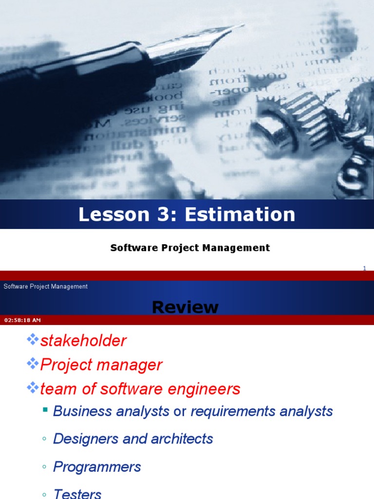 03 Estimation | PDF | Project Management | Top Down And Bottom Up Design