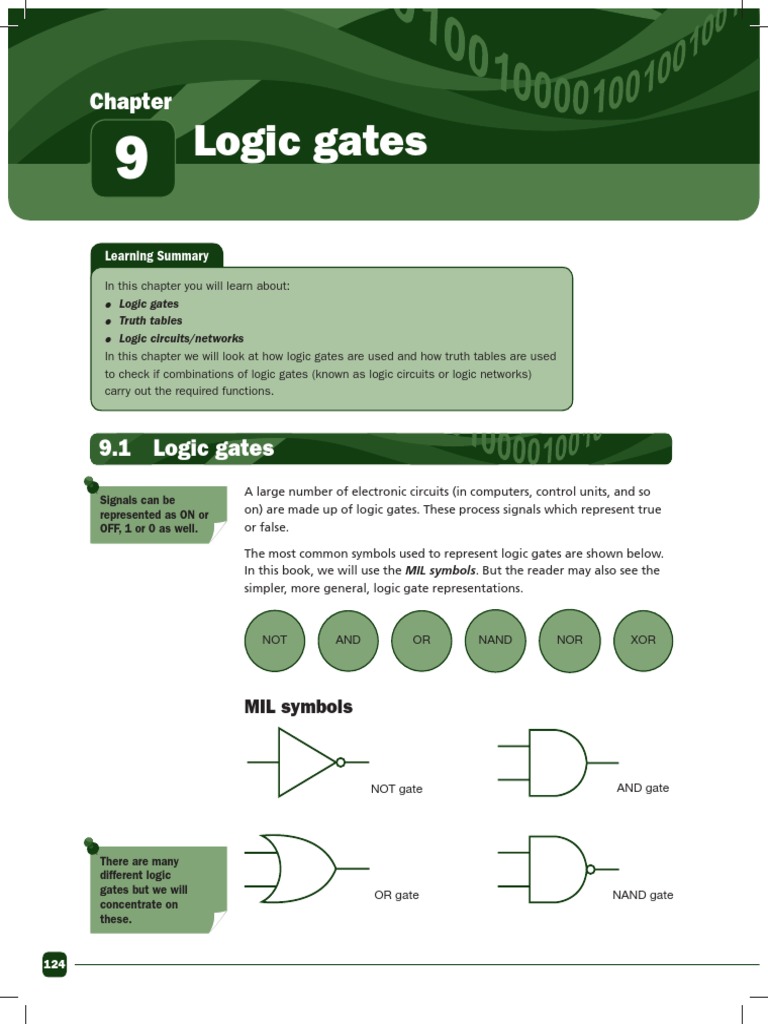 Science - Physics - X IGCSE - Logic Gate Handout | PDF | Logic Gate ...
