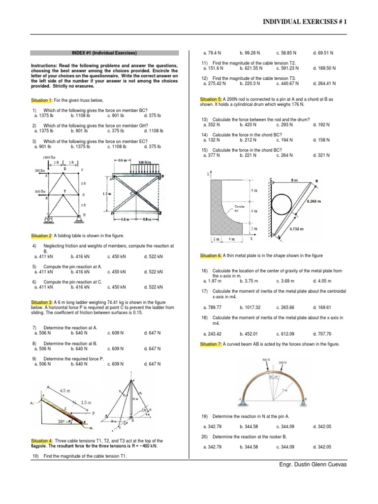 INDEX 1 (Questions) | PDF | Friction | Force