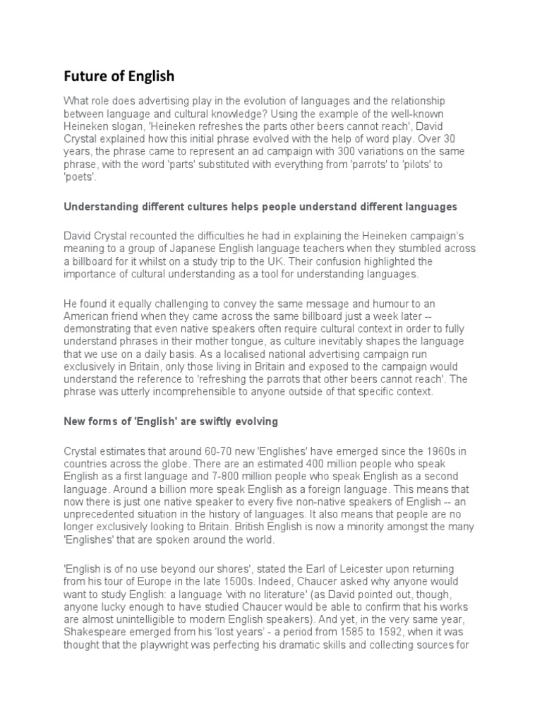 Future of English | Download Free PDF | English Language | Foreign Language