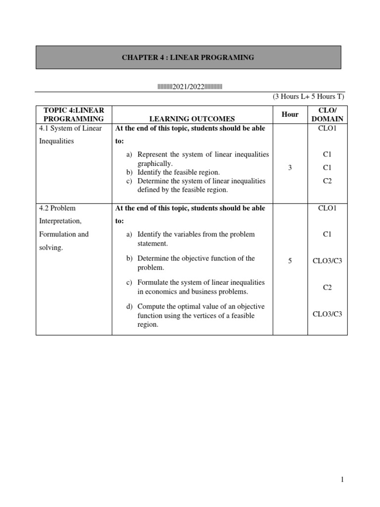 Chapter 4: Linear Programing | PDF | Linear Programming | Mathematical Optimization