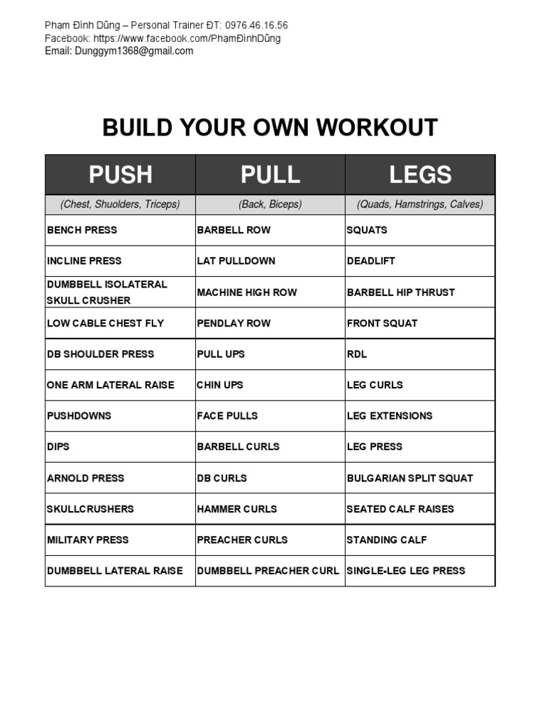 Build Your Own Workout Pdf
