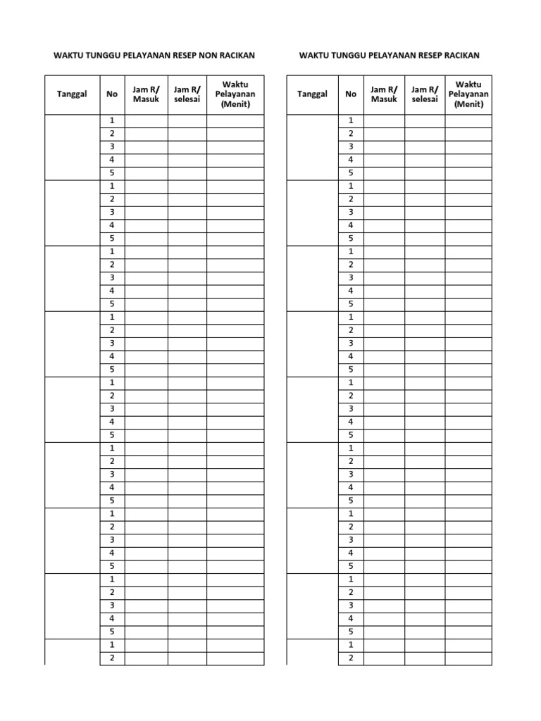 Form Waktu Tunggu | PDF